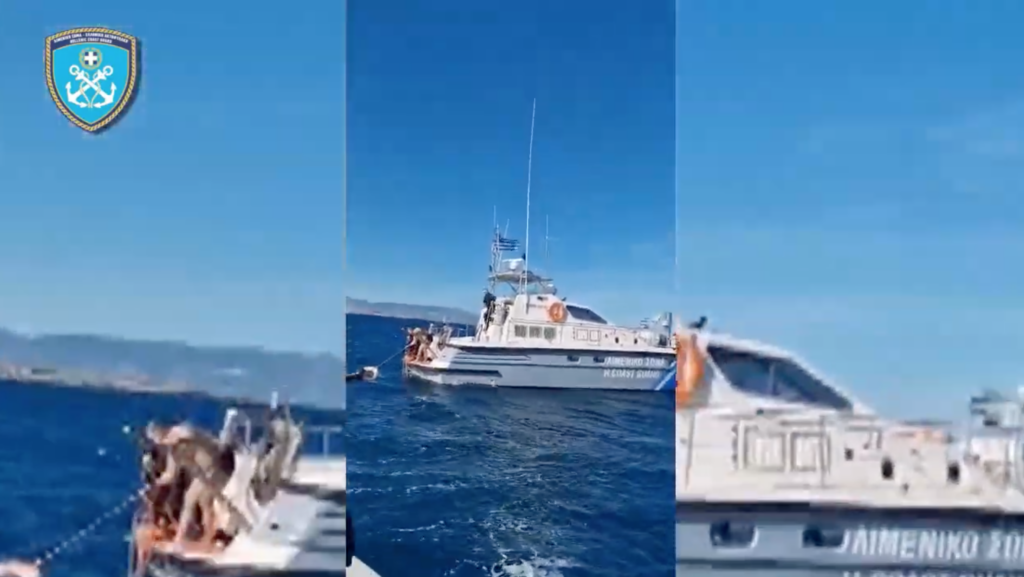 Ηράκλειο: Η στιγμή της διάσωσης των δύο ατόμων - Η βύθιση του ...
